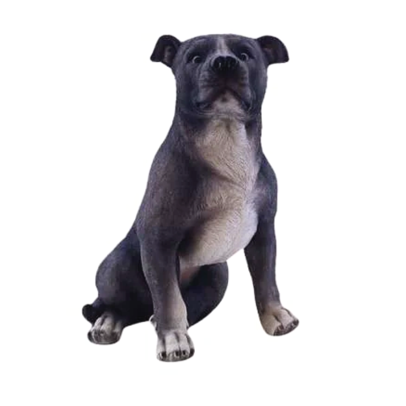 Silver Staffy Statue