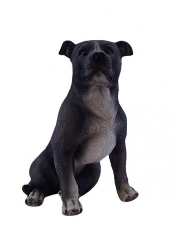 Silver Staffy Statue