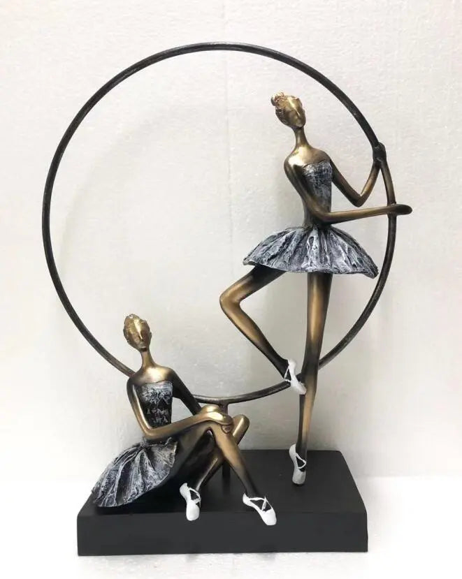 White Ballet Duo Statue